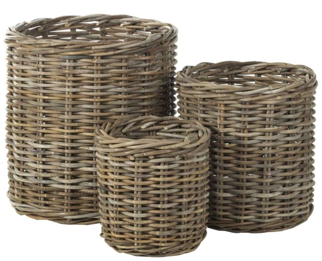 WMG Rattan Korb Round 3er Set | tulago Wohnkultur